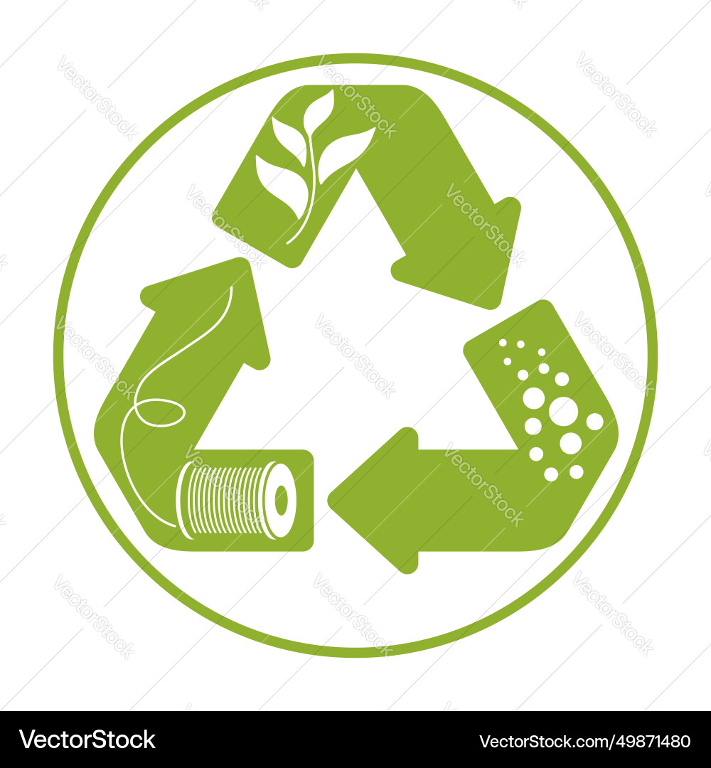 Recyclable fabric - granules to thread and plant Vector Image