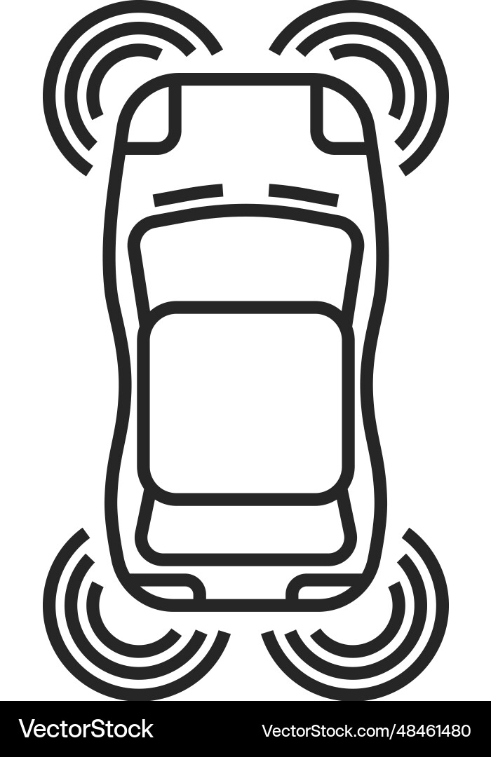 Smart car linear icon driveless transport Vector Image