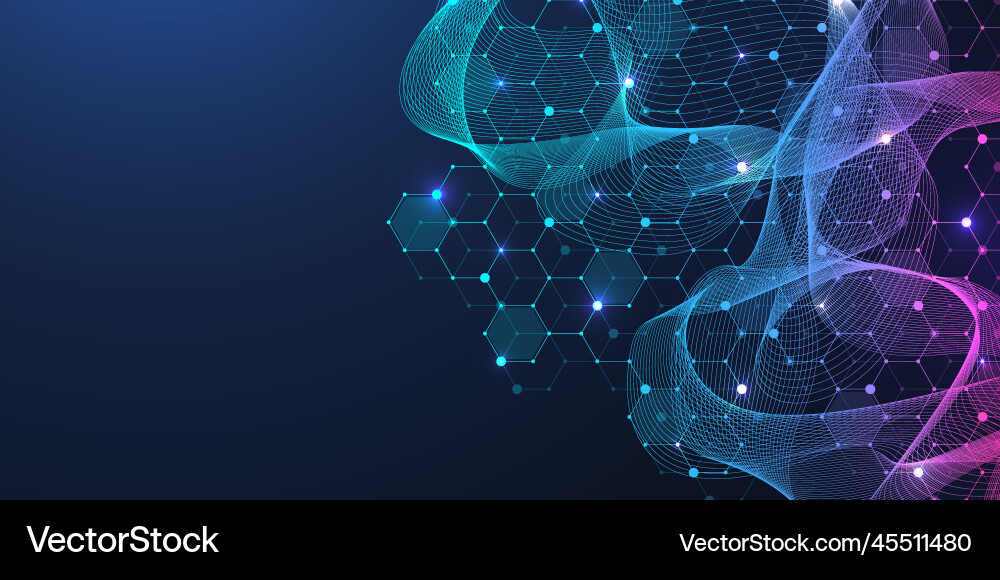 Technology abstract lines and dots connect Vector Image