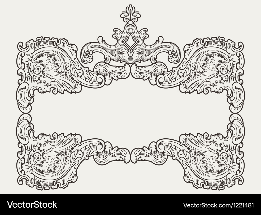 Antique vintage frame Royalty Free Vector Image