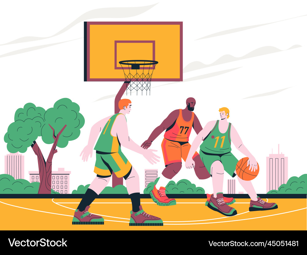 Basketball Spiel Cartoon Spieler Lizenzfreies Vektorbild