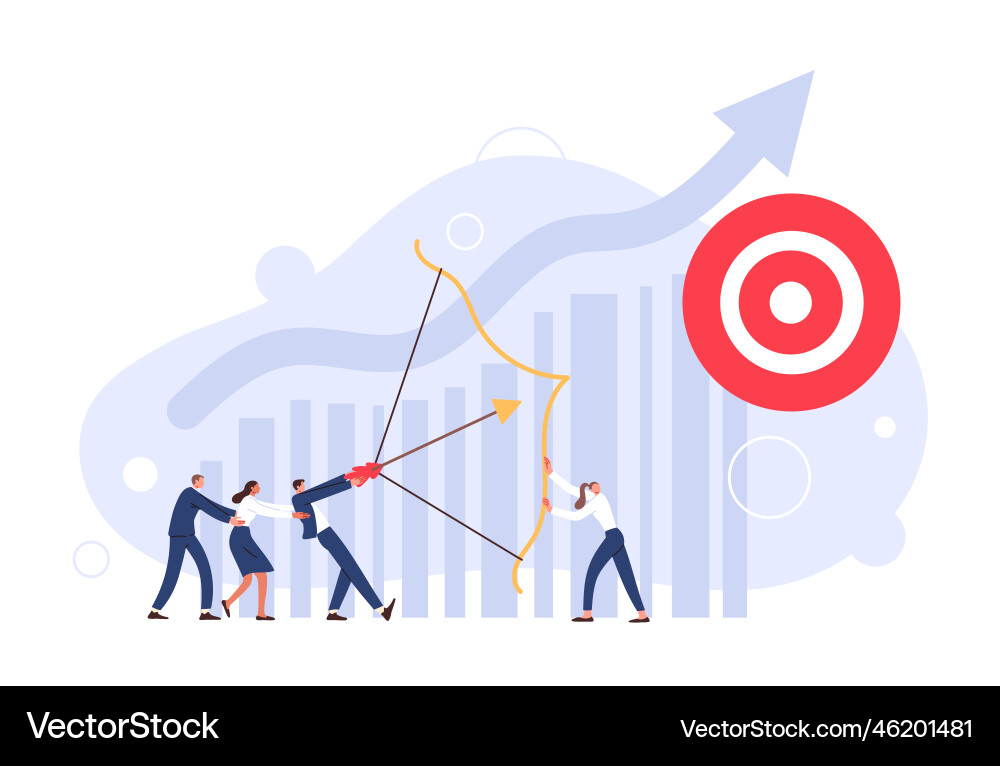 Business Team Targeting Goals Royalty Free Vector Image