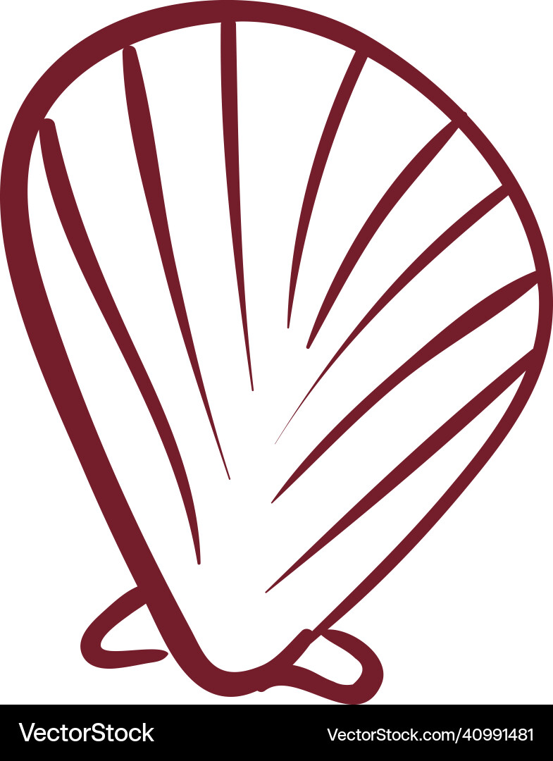 Clam shell icon hand drawn marine symbol Vector Image
