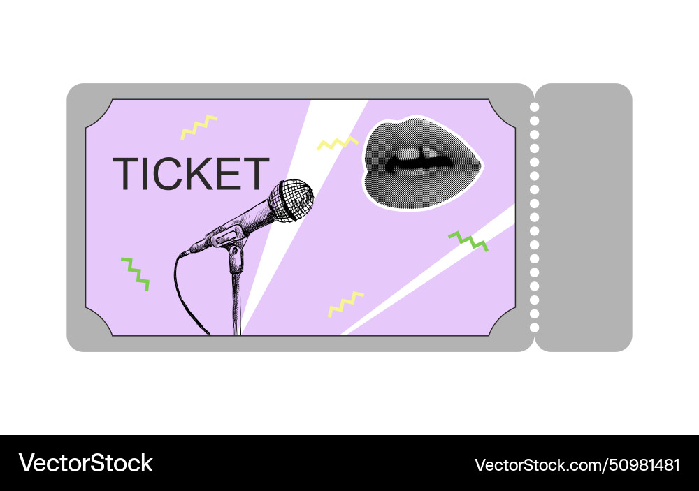 Concert ticket template Royalty Free Vector Image