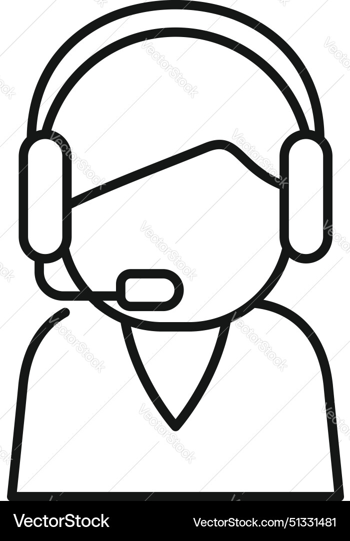 Customer service icon with headset Royalty Free Vector Image