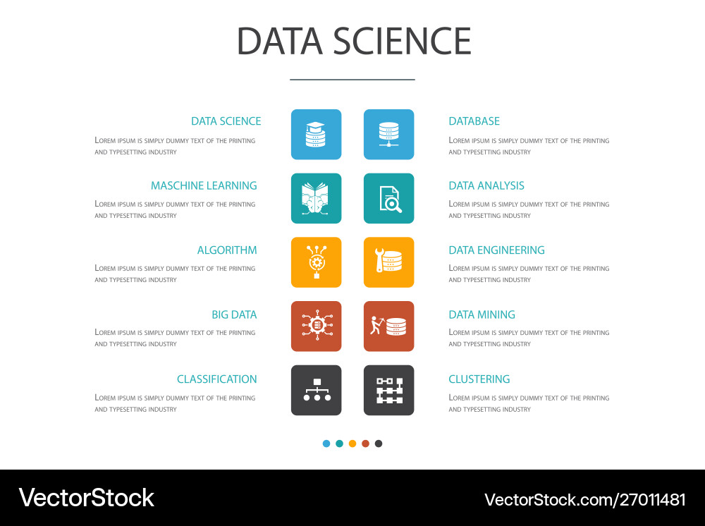 Data Science Icons - Concept & Strategy Vector Image