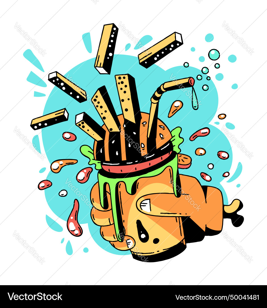 Fast food abstract concept Royalty Free Vector Image