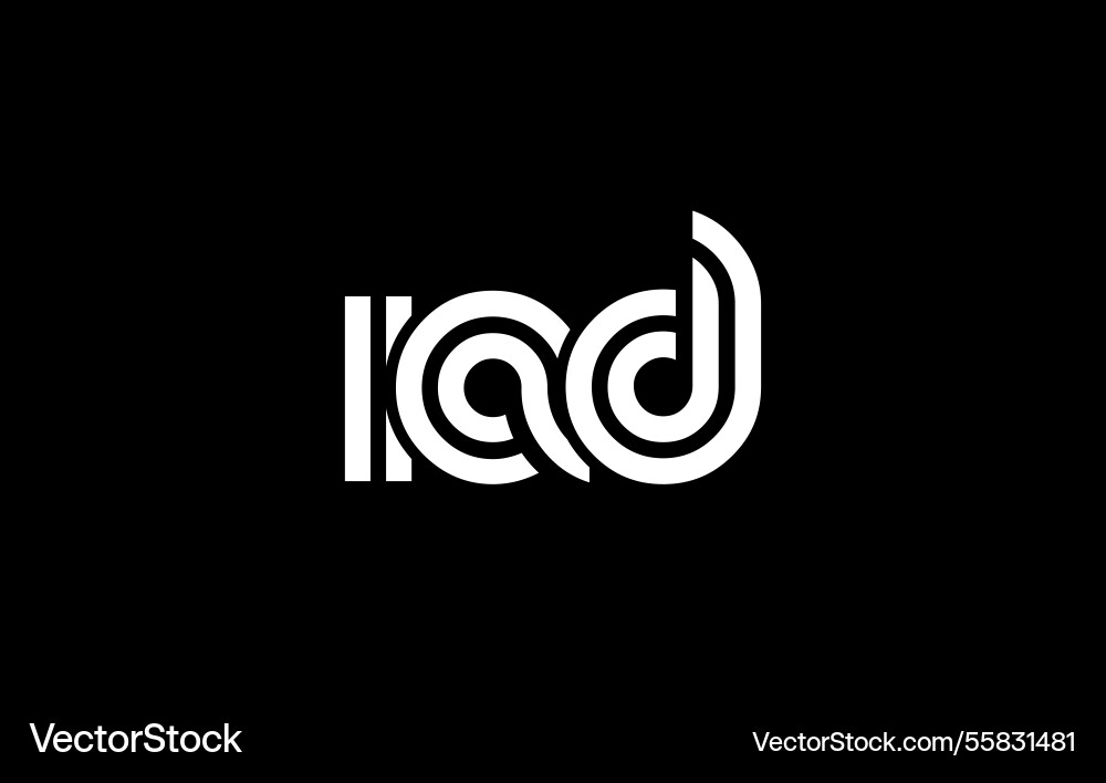 Iad creative unique modern letter logo design Vector Image