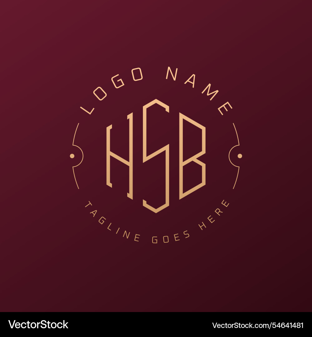 Luxury hsb logo design elegant letter Royalty Free Vector