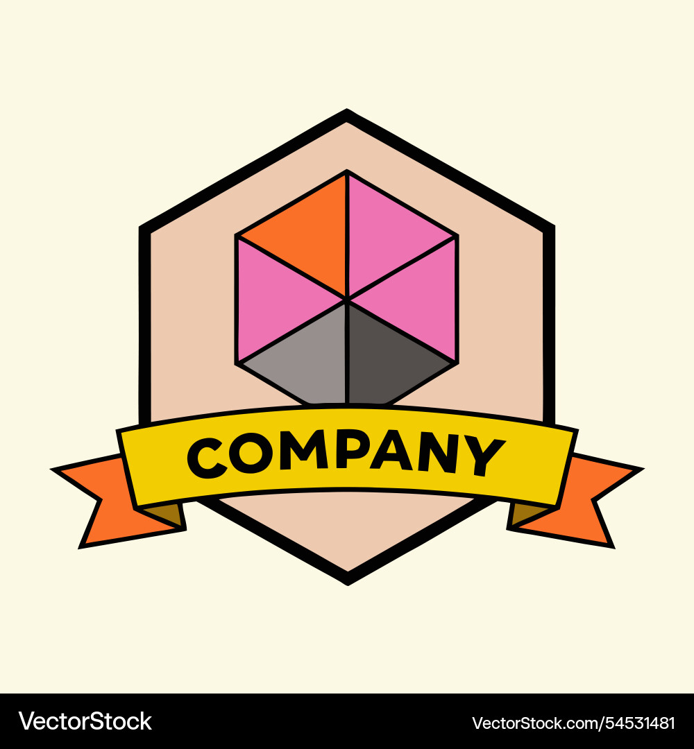 Modern geometric company logo design for branding Vector Image