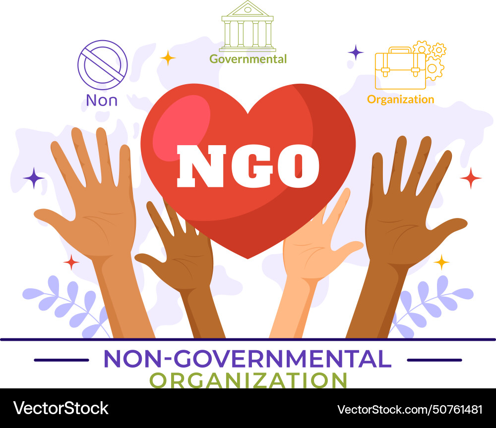 Ngo or non-governmental organization to serve Vector Image