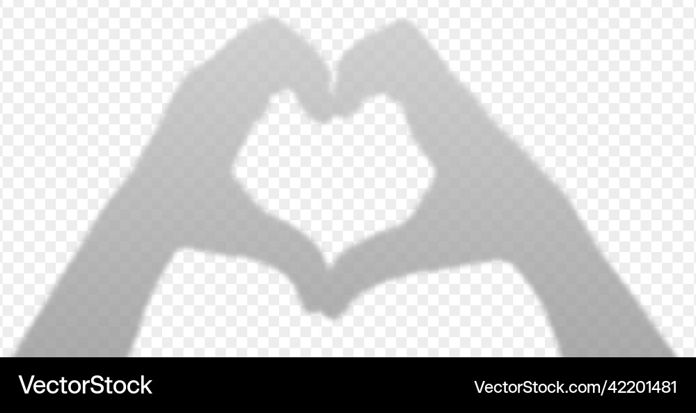 Shadow overlay of hands loving gesture reflection Vector Image