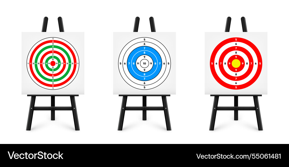 Shooting range target on a wooden easel stand Vector Image