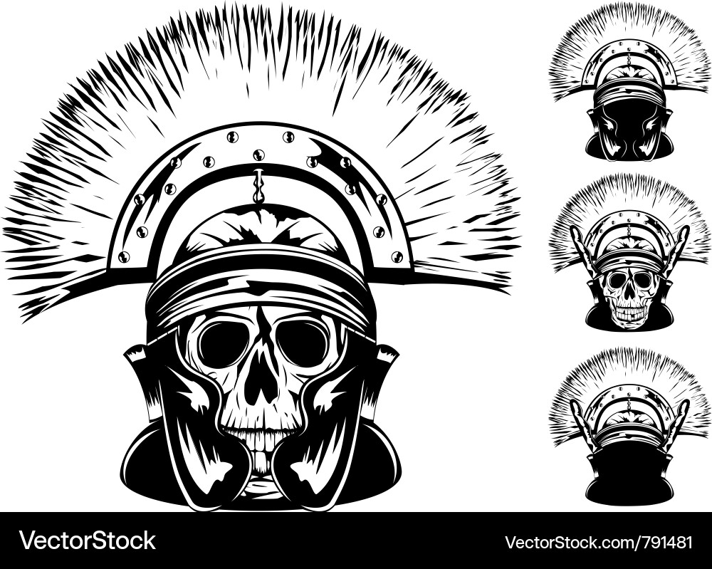 Skull in Ancient Helmet Royalty Free Vector Image