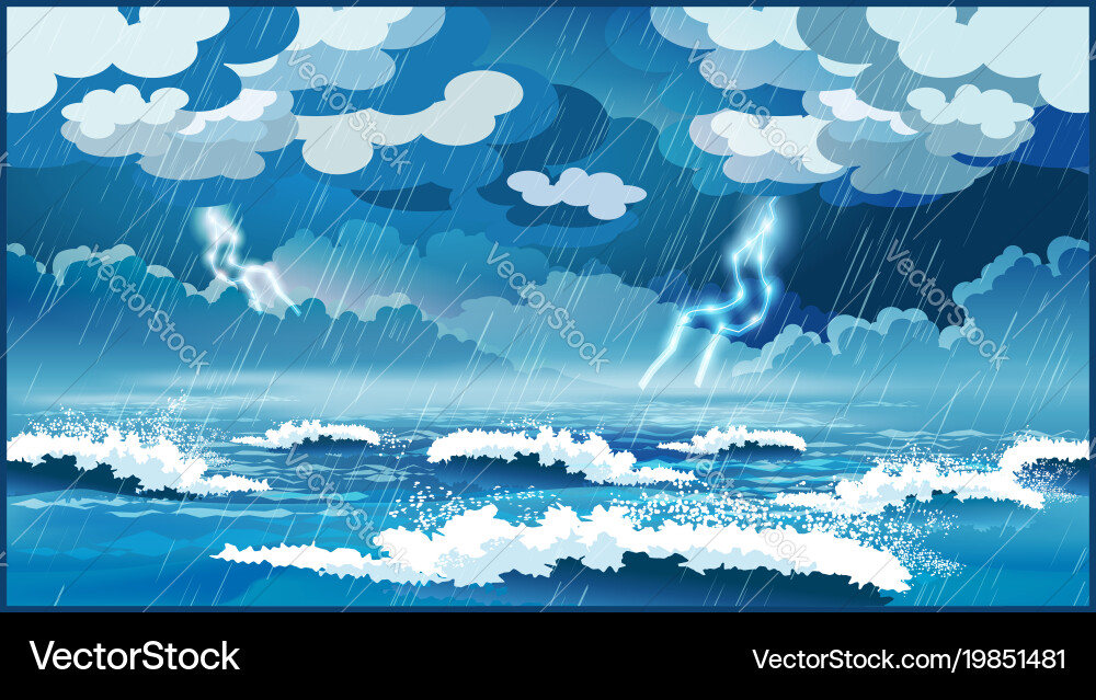 Storm at sea Royalty Free Vector Image - VectorStock