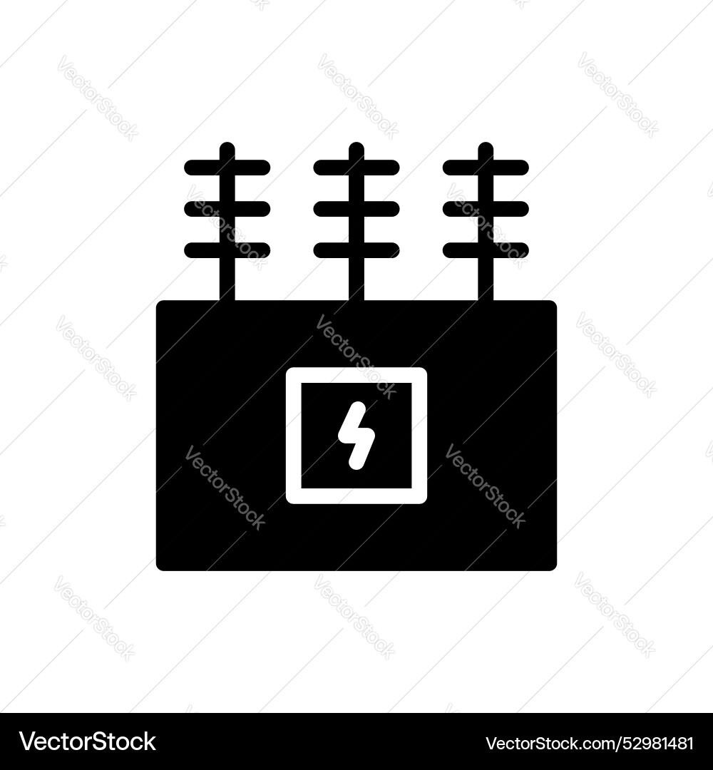 Transformer icon set power substation electric Vector Image