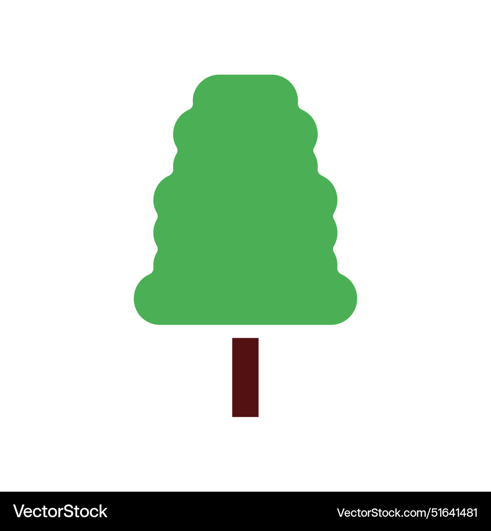 Tree icon solid green brown Royalty Free Vector Image