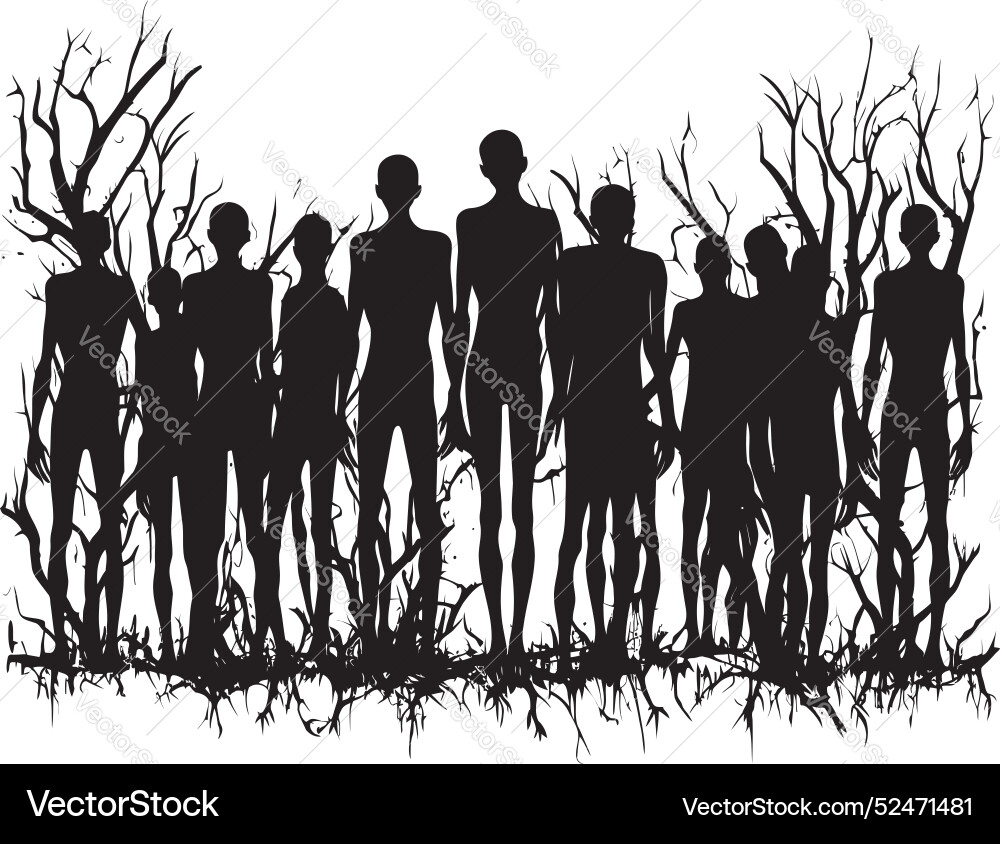 Undead doodle delight zombies group design zombie Vector Image