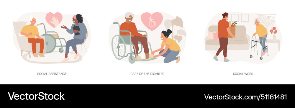 Volunteer help isolated concept Royalty Free Vector Image