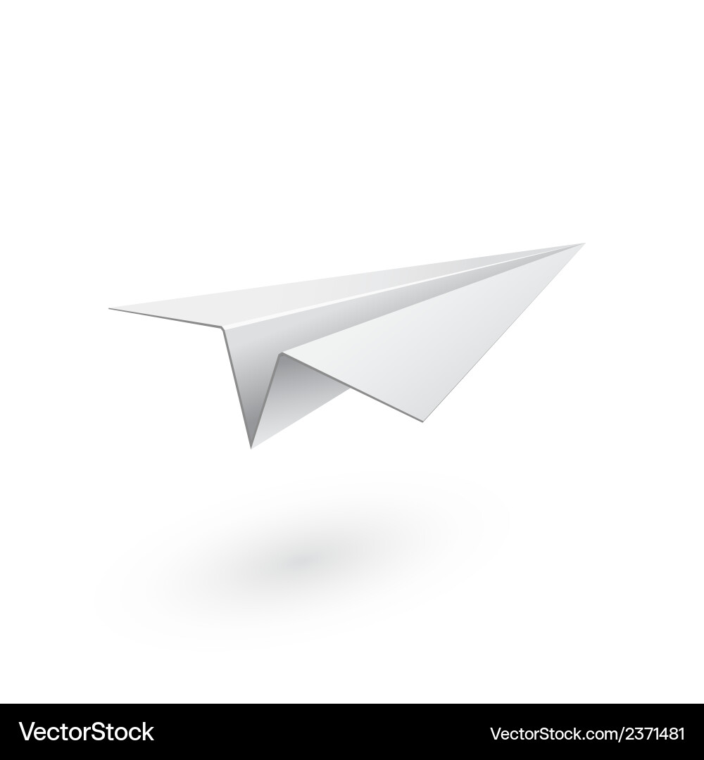 White paper airplane Royalty Free Vector Image
