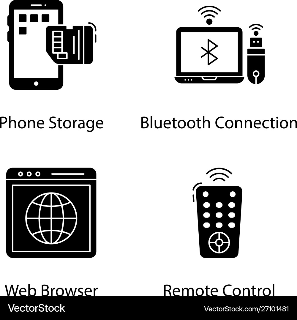 Wireless devices solid pack Royalty Free Vector Image