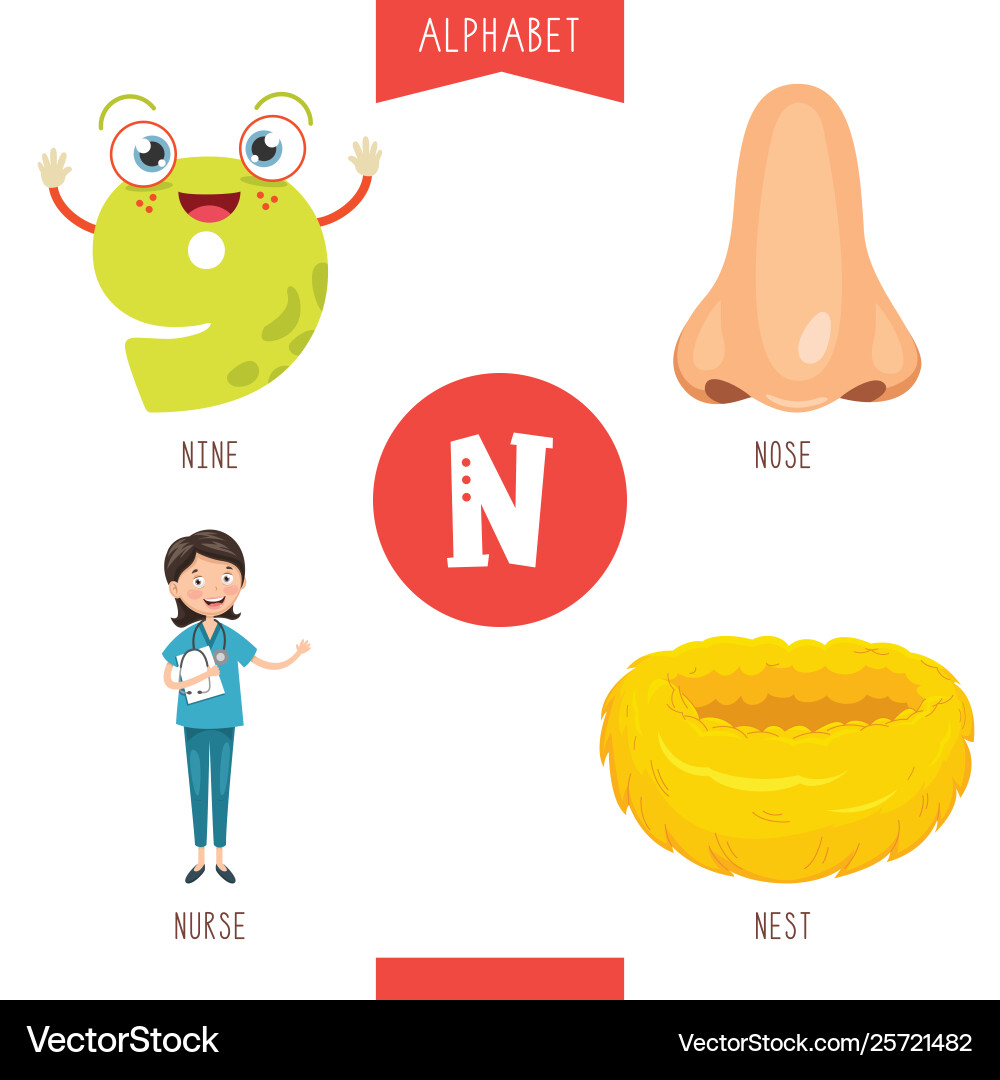 Alphabet N - Learning & Education Royalty Free Vector
