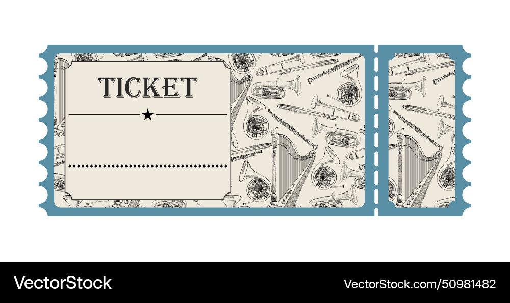 Concert ticket template Royalty Free Vector Image