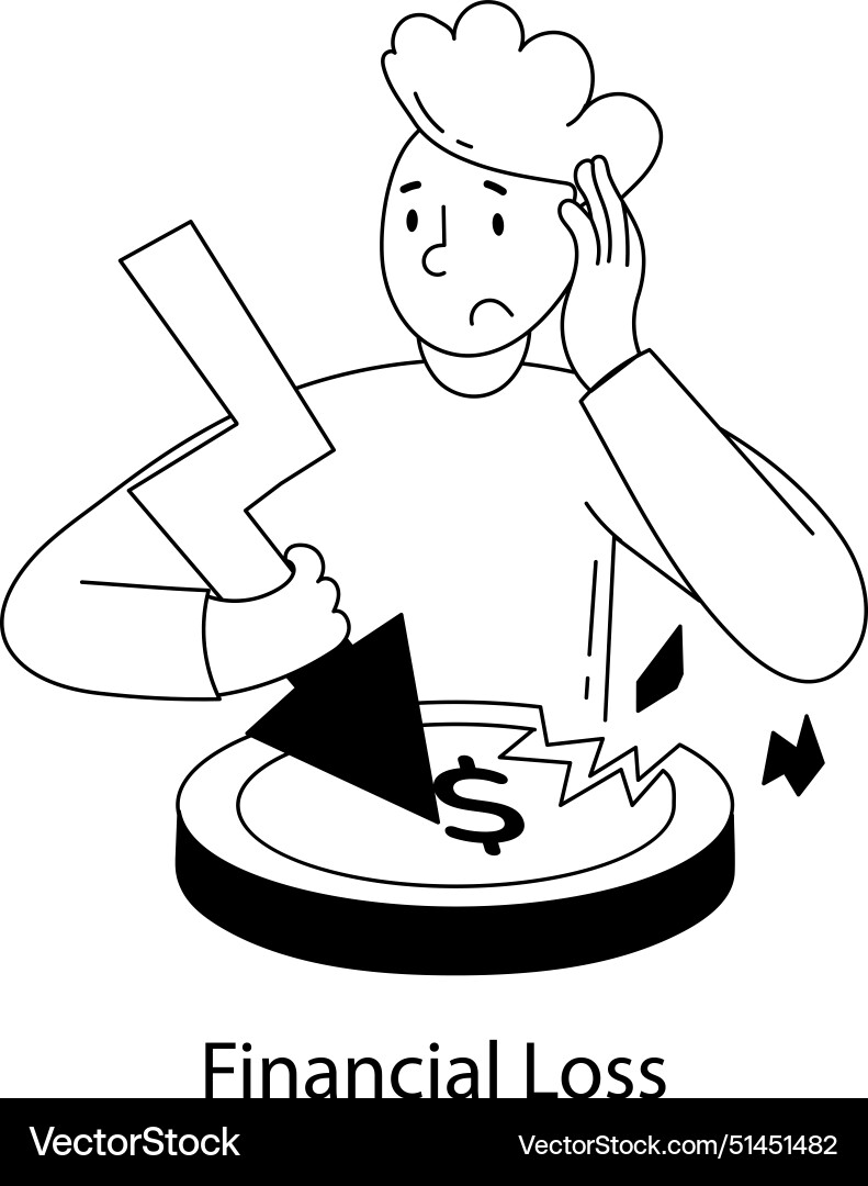 Financial loss Royalty Free Vector Image - VectorStock