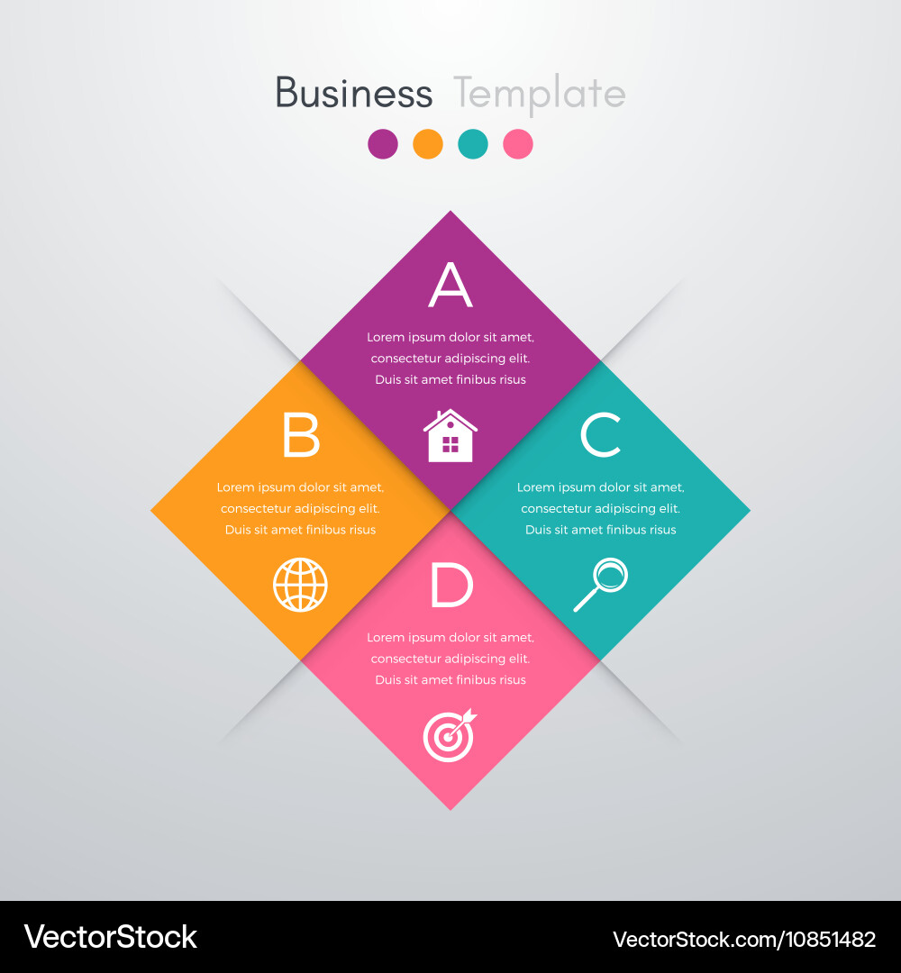 Four square infographics Royalty Free Vector Image