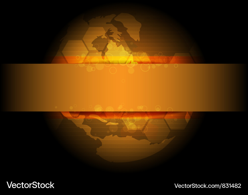 Golden global background design Royalty Free Vector Image