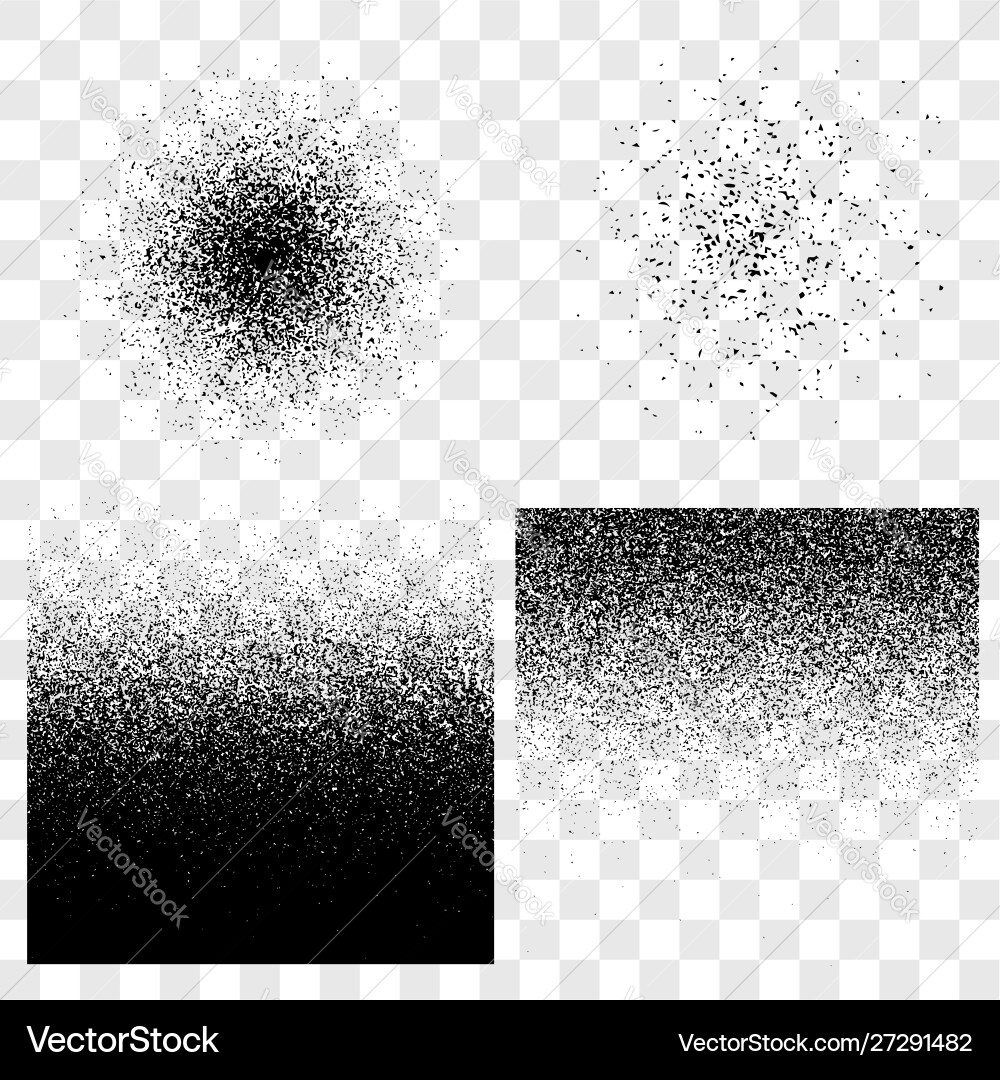 Grunge gradient and spray halftone set Royalty Free Vector