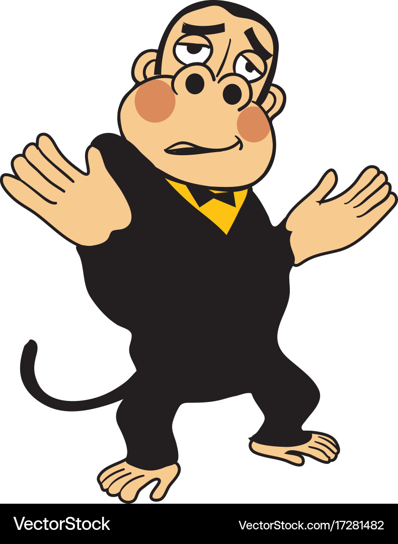 Monkey action gorilla Royalty Free Vector Image