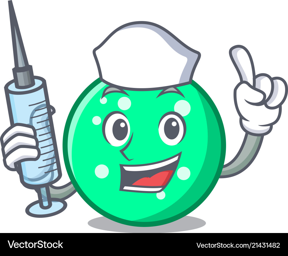 Nurse circle character cartoon style Royalty Free Vector