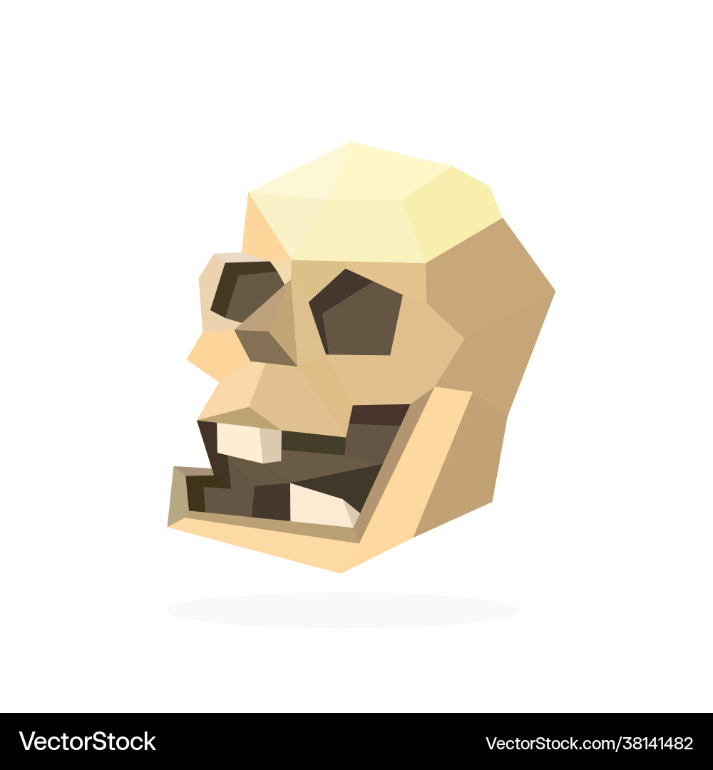 Polygon Totenkopf Bild ein 3d Logo für Spiel Vektorbild