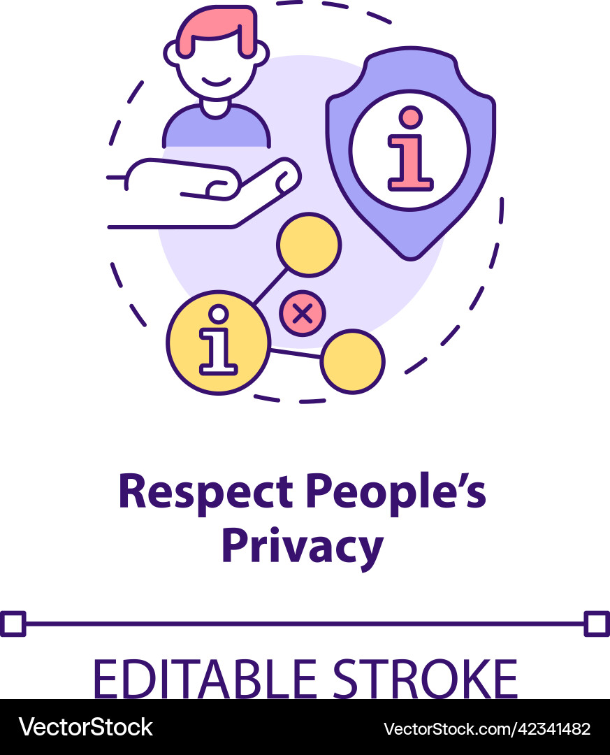 Respect people privacy concept icon Royalty Free Vector