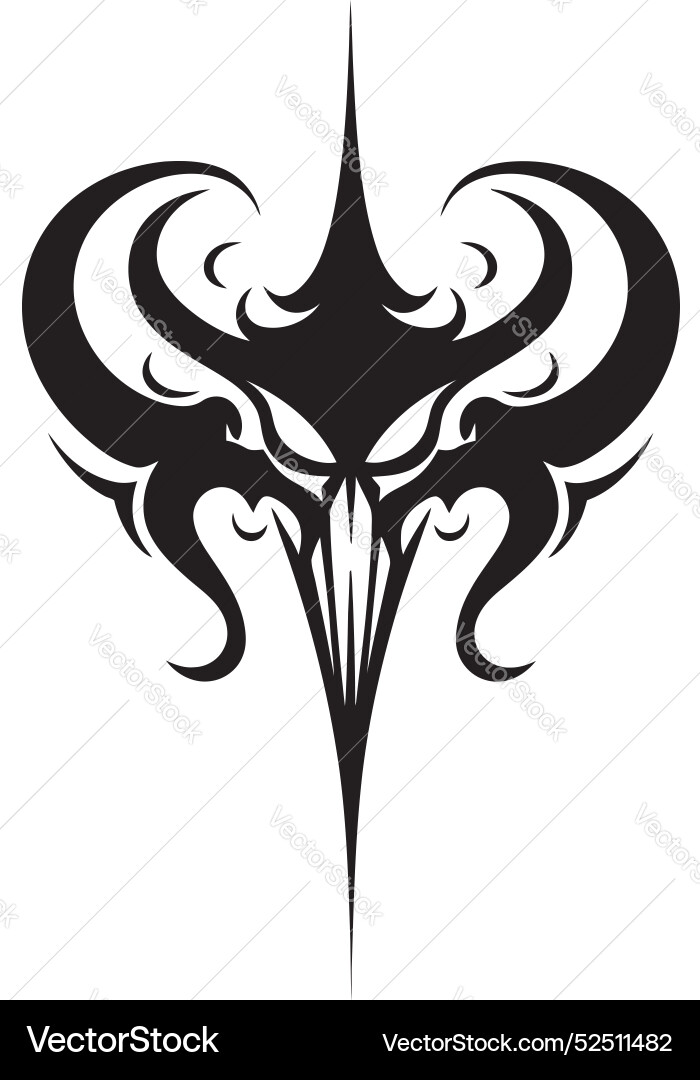 Sinuous seal devilhead tattoo symbol demonic Vector Image