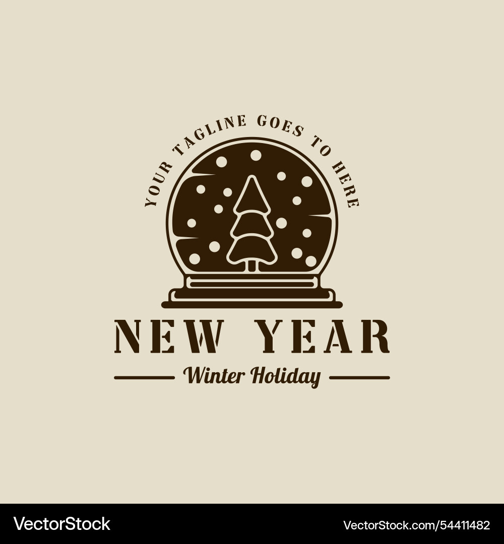 Snowball logo vintage template icon graphic Vector Image