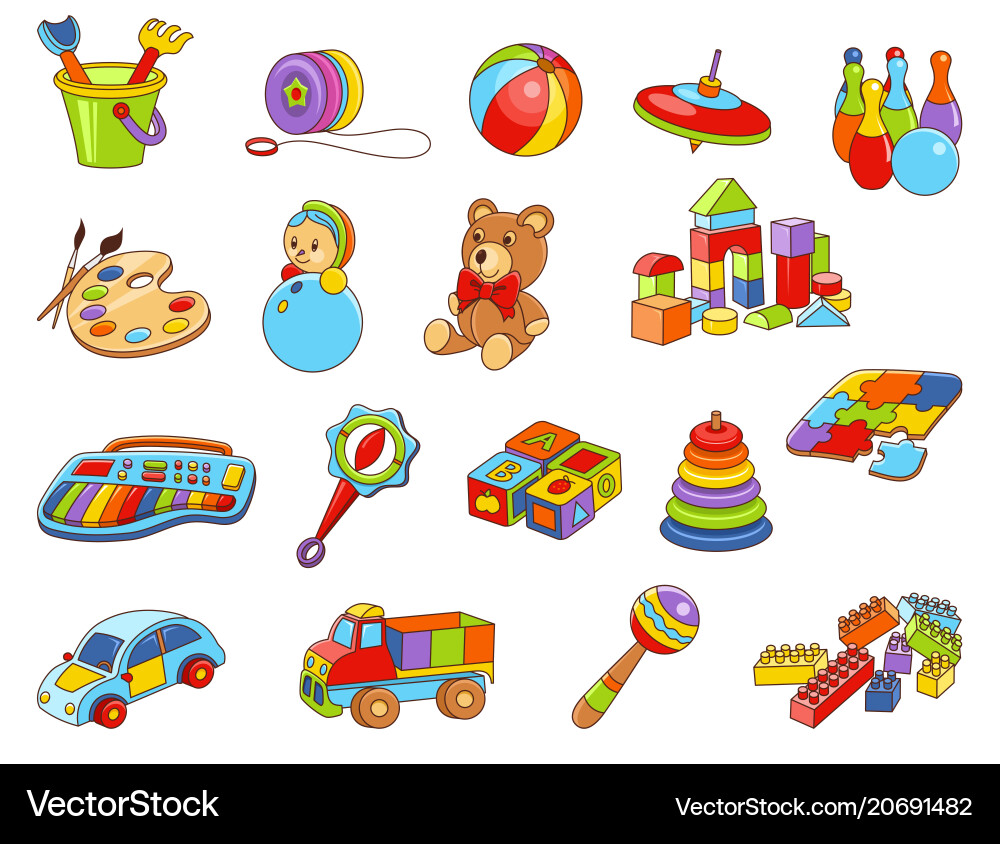 Toy icon collection - color Royalty Free Vector Image