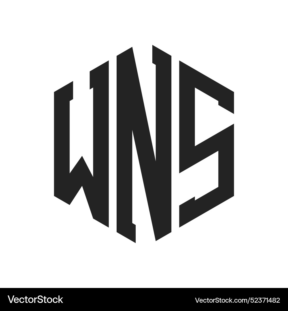 Wns logo design initial letter monogram Royalty Free Vector