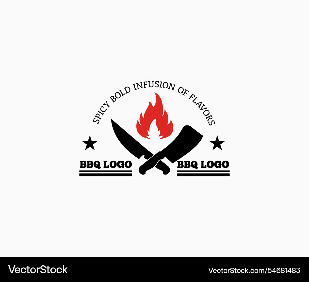 Barbecue bbq and grill logo design Royalty Free Vector Image