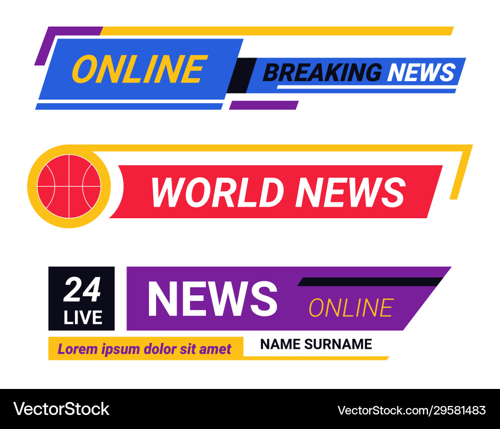 Breaking News Broadcast Template Royalty Free Vector Image