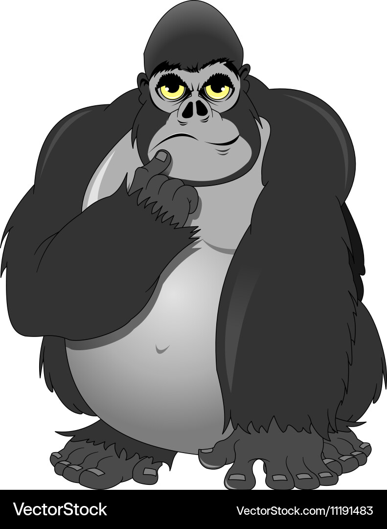 Cartoon gorilla Royalty Free Vector Image - VectorStock