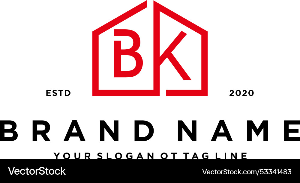 Creative letter bk home logo design concept Vector Image