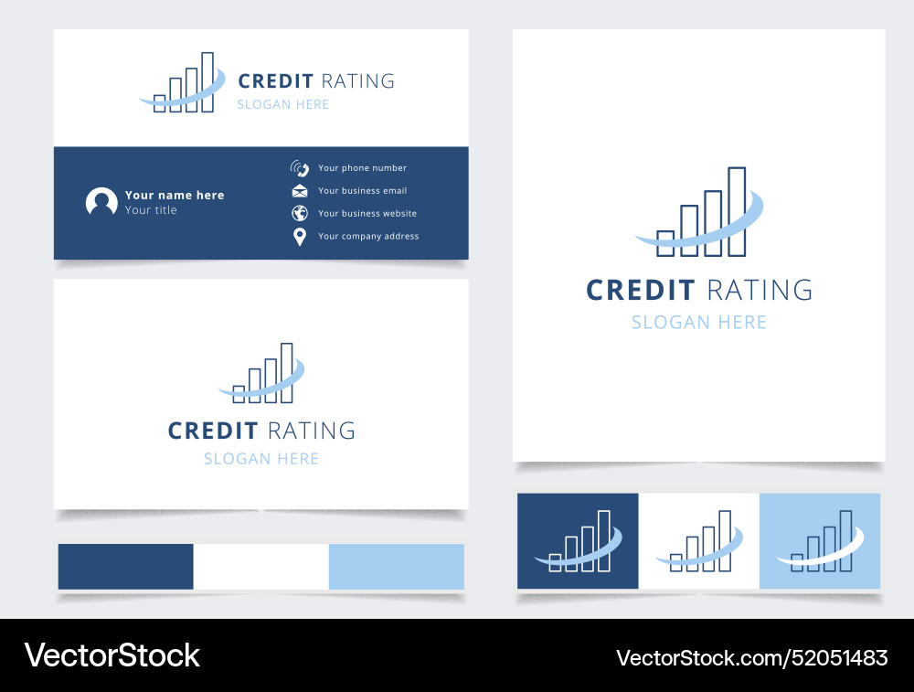 Credit rating logo concept featuring growing bar Vector Image