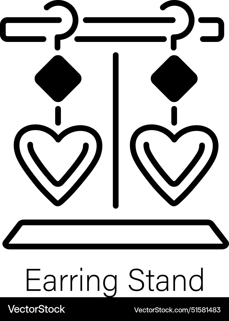Earring stand Royalty Free Vector Image - VectorStock