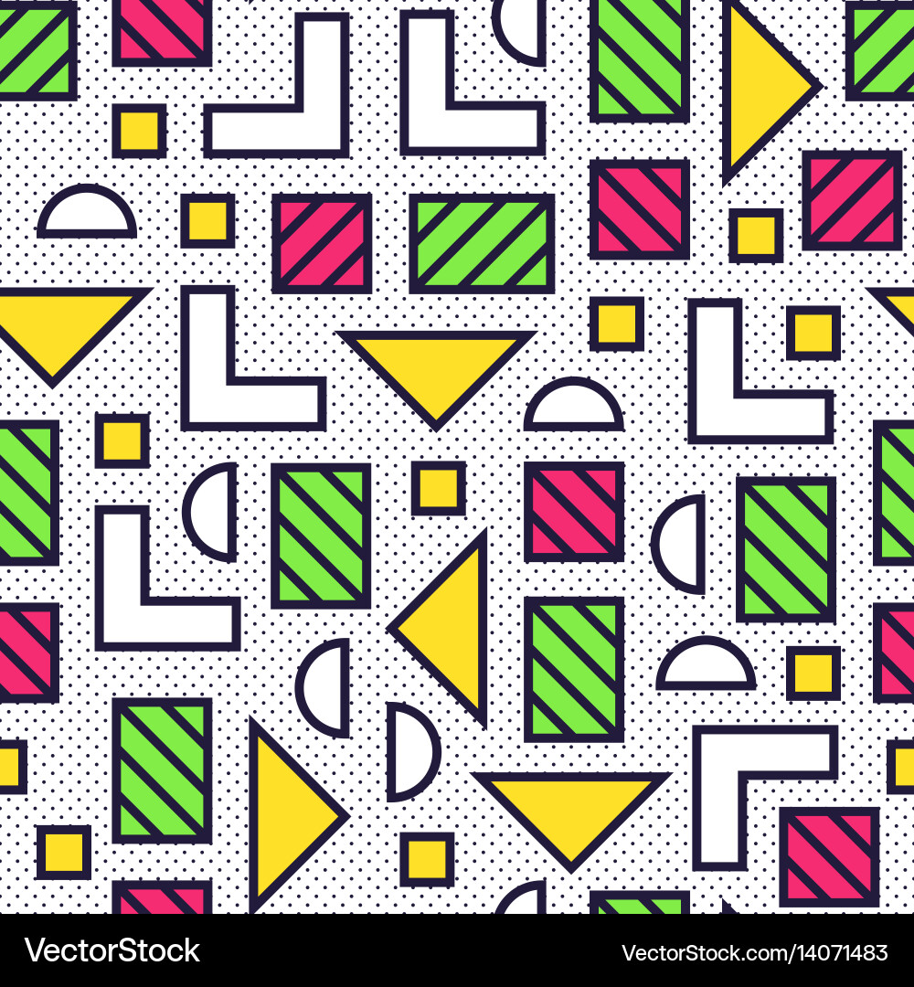 Geometric Memphis Style Pattern Royalty Free Vector Image