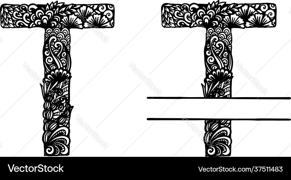 Hand drawn letter t Royalty Free Vector Image - VectorStock
