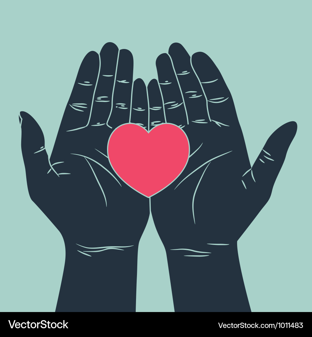 Hand with love Royalty Free Vector Image - VectorStock