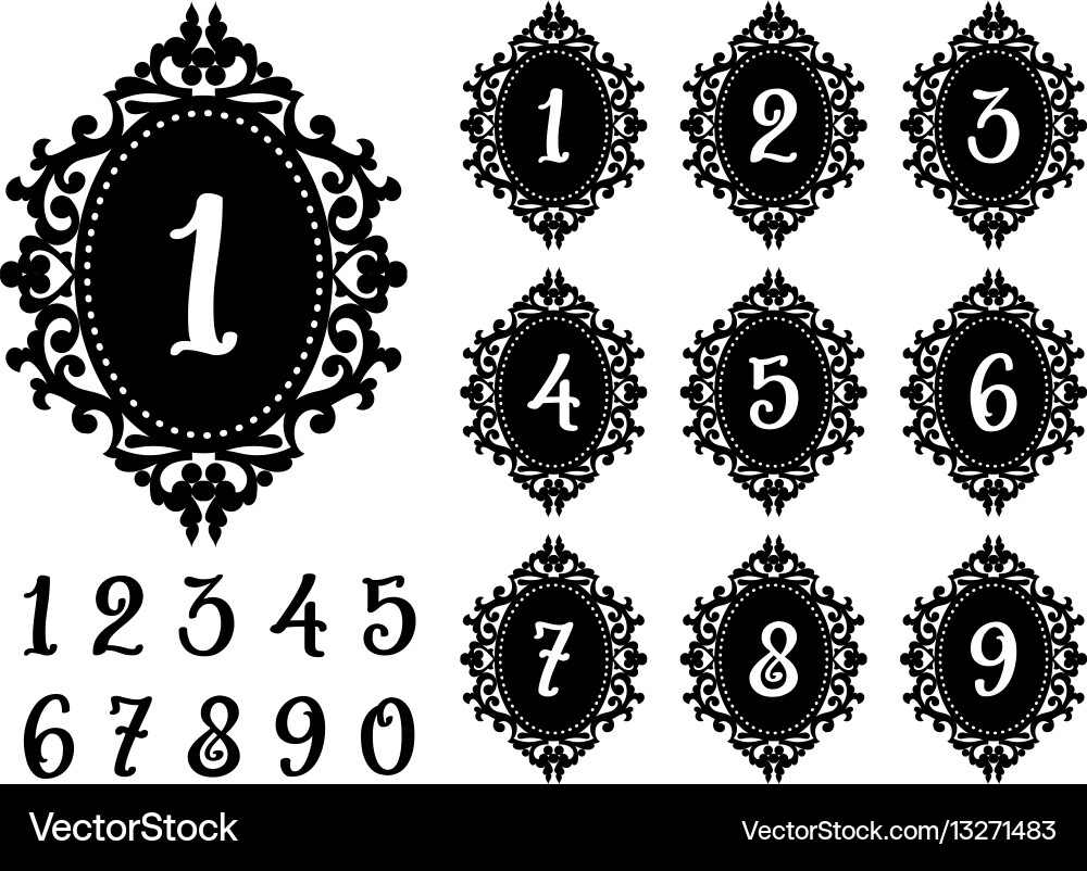 Laser cutting numbers template for the festive Vector Image