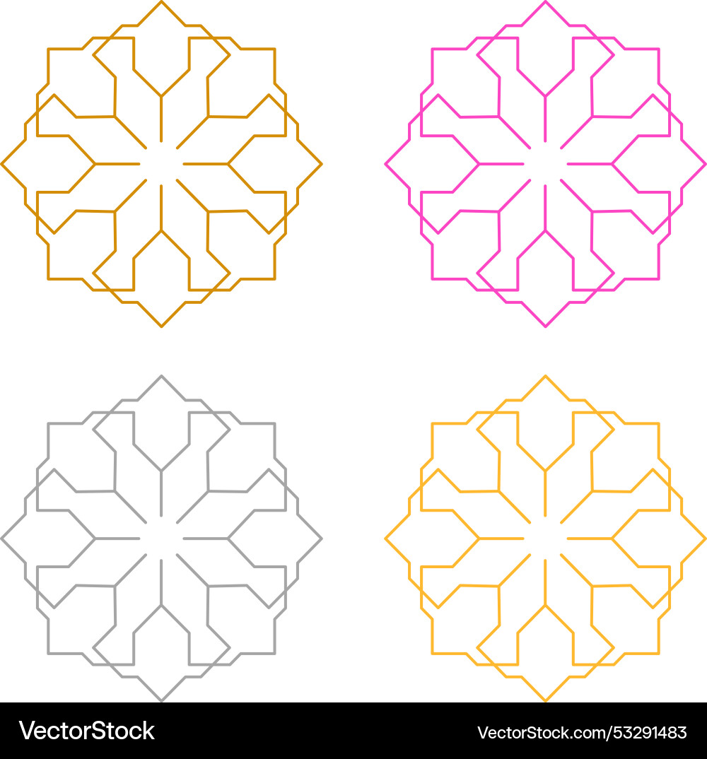 Luxury moroccan ornamental set Royalty Free Vector Image